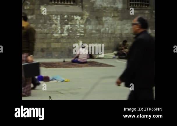 Cairo, Egypt March 1977: Cairo city view and street view with people ...