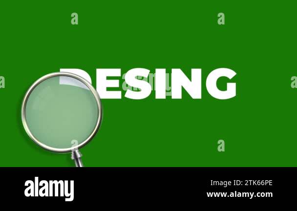 desing Text under Magnifying Glass motion animation concept.4K motion ...
