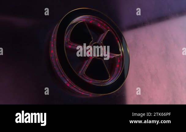3D Toxic Waste Icon Symbol Golden Red Logo Animation Abstract ...
