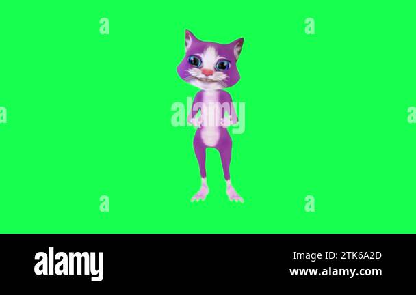 Magic talking purple 3D animated cat working with touch screen and ...