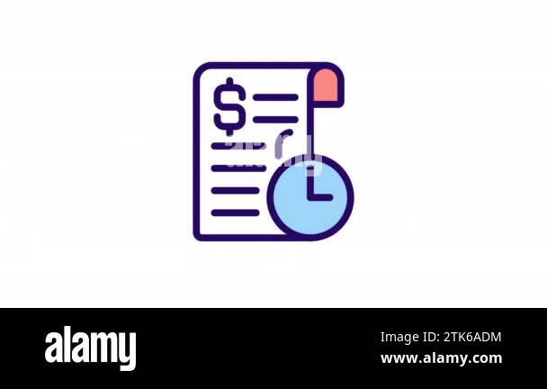 Animated standing order color icon. Regular payments via bank ...