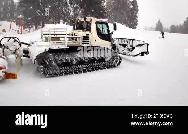 Modern snowcat ratrack with snowplow,snow grooming machine,remover ...