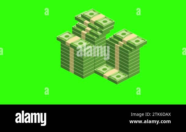 Money animated video element. Money animation on green screen. Currency ...