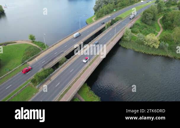 Aerial Footage of Most Beautiful British Roads and Traffic Passing ...