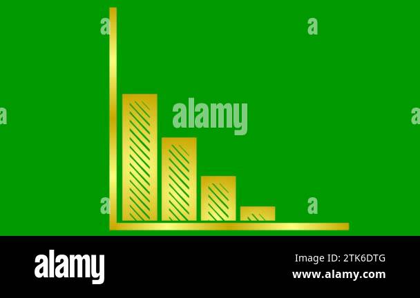 Animated golden recession chart of financial decline with a trend line ...