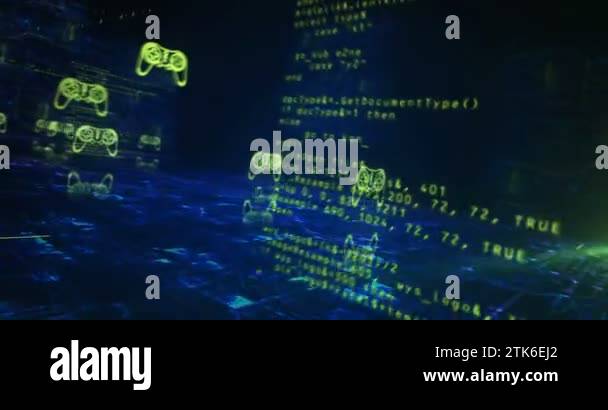 Esport retro video game pad and digital sport gaming hologram symbol ...