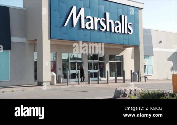 marshalls department store front entrance with one customer entering ...
