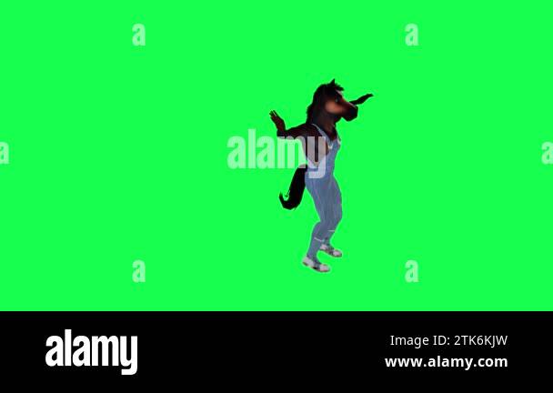 3D cartoon talking dancing horse performing hip hop dance from left ...