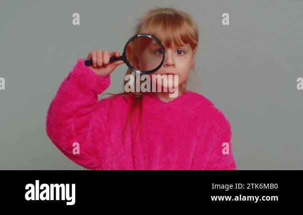 Curious investigator researcher scientist young preteen child girl kid ...