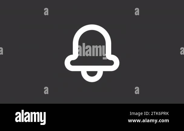 Animated bell white line ui icons. Application controls. Seamless loop ...
