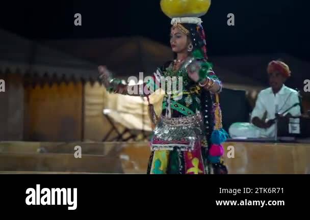 Rajasthani music and folk dance cultural programe in a camp, Sam Dunes ...