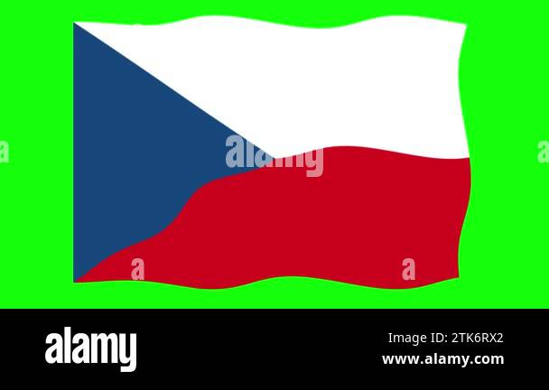 Czech Republic Waving Flag 2D Animation on Green Screen Background ...