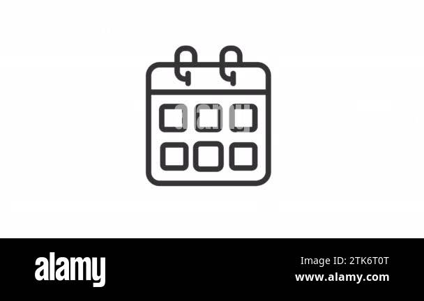Animated regular payment linear icon. Calendar with schedule. Automatic ...