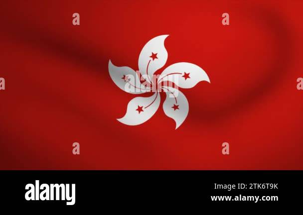Hong Kong Waving Flag Background Animation. Looping seamless 3D animation. Motion Graphic Stock ...