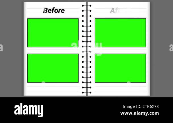 Before and after green screen on a notebook with space, 4k animation ...
