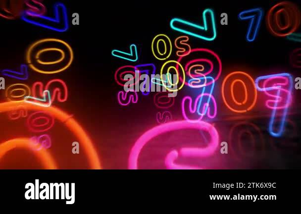 70s neon symbol. Light color bulbs. Retro 1970, seventies nostalgia and ...