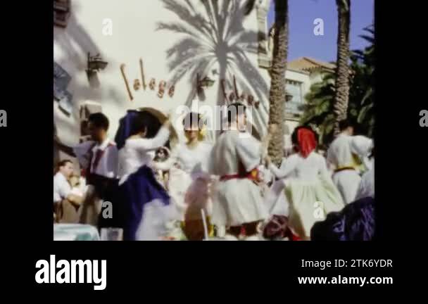 Gran Canaria, Spain june 1965: Spanish folklore traditional dance scene ...