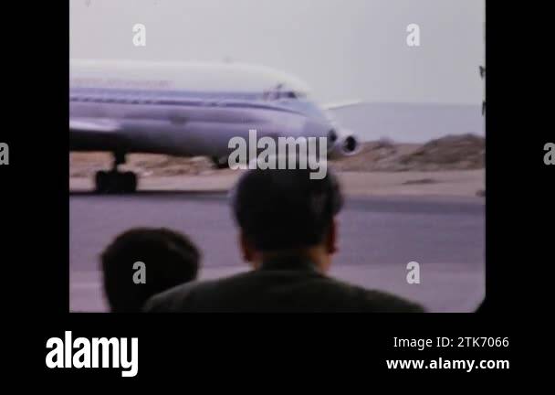 Gran Canaria, Spain june 1965: Plane moves on runway scene in 60s Stock Video Footage - Alamy