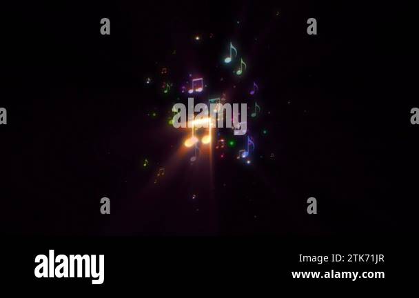 Musical note streaming up in melody with composer. Musical Notes Flying ...