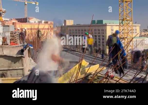 Steel bar rebar metal framework reinforcement for concrete at ...