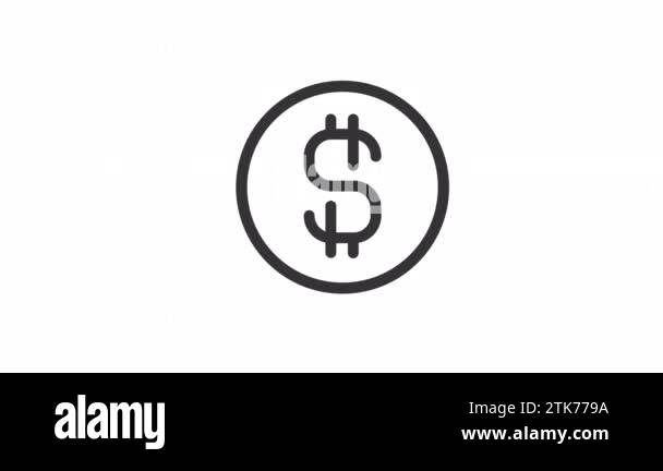 Animated dollar coin line ui icon. Payment. Banking and finance ...