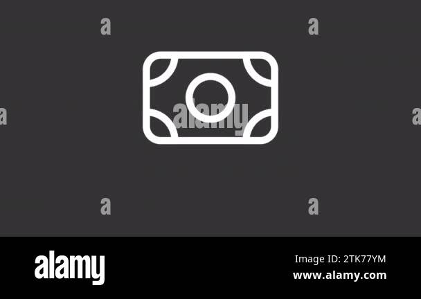 Animated capital white line ui icon. Pile of money. Finance. Seamless ...