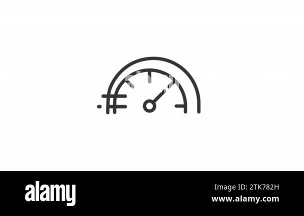 Animated Speedometer Linear Icon Vehicle Speed Acceleration Automobile Gauge Seamless Loop