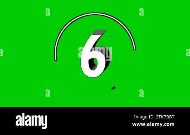 Number 6 six cartoon animation green screen.4k cartoon video number ...