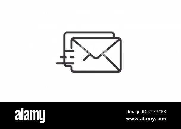 Animated letter linear icon. Electronic mail. Postal service ...