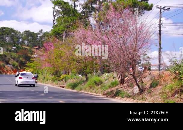 Da Lat, Vietnam - January 20th, 2022: Traffic at the corner of a busy ...
