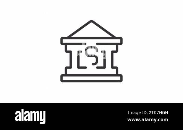 Animated banking service linear icon. Dollar saving account. Financial ...