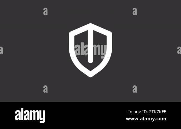 Animated shield white line ui icon. Cybersecurity. Antivirus. Seamless ...