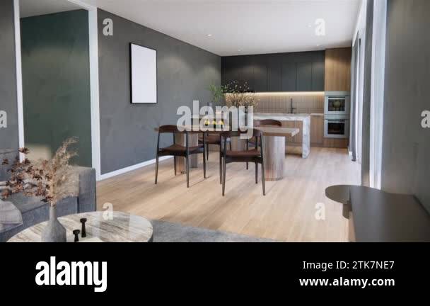 Loft apartment interior 3d Stock Videos & Footage - HD and 4K Video ...