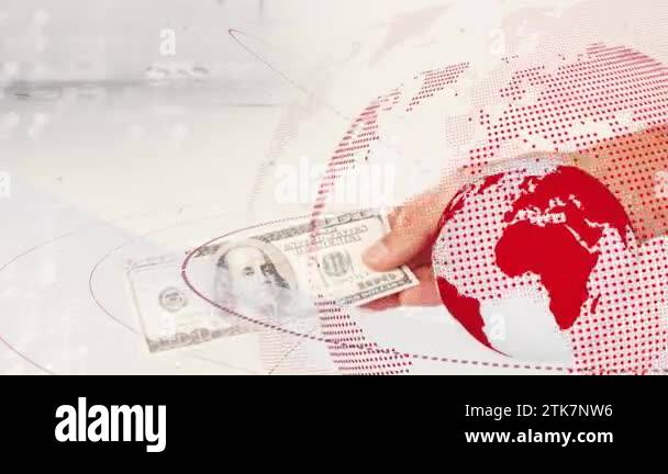 A hand is holding a hundred dollar bill against a white background. The ...