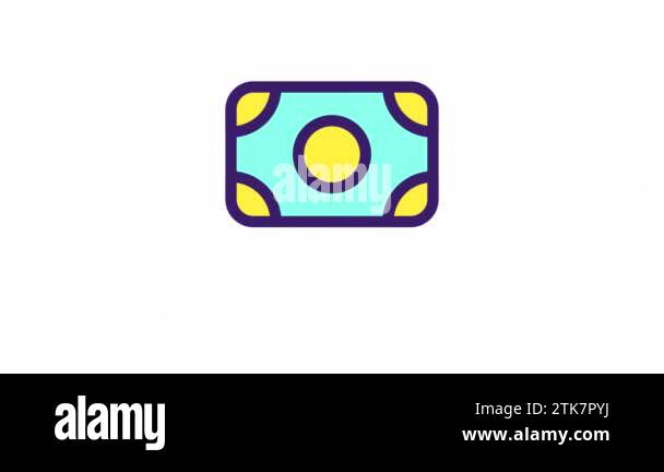 Animated banknotes color ui icon. Pile of money. Finance and banking ...