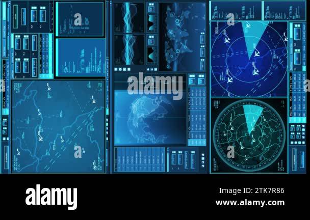 Futuristic spaceship control panel interface. Spacecraft digital ...