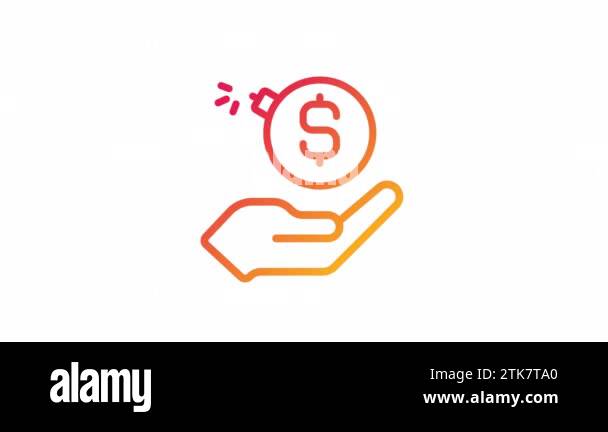 Animated dollar bomb gradient icon. Financial crisis prediction. Danger ...