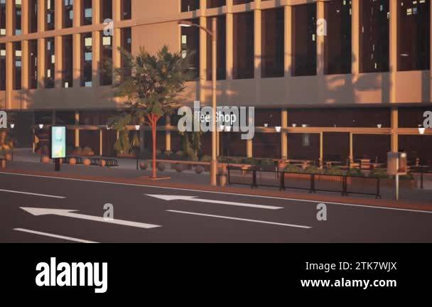 Modern urban center with skyscrapers and business district, futuristic ...