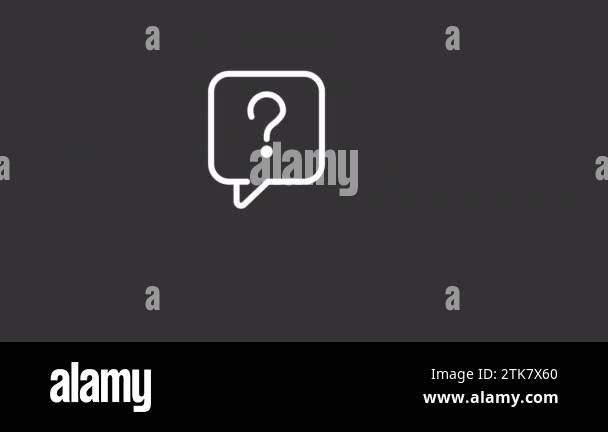 Animated confusion white line icon. Misunderstanding. Speech balloons ...