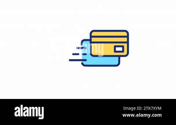 Animated credit card color icon. Electronic money. Financial ...