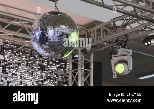 Laser Beam Reflector Projector Rotating Mirror Ball in Retro Disco Club ...