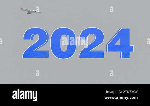 2024 Happy New year text effect Title Trailer animation blue. 2024 ...