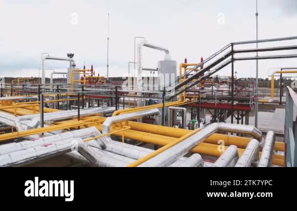 Piping, pumping stations and gas pipeline tanks in oil and gas ...