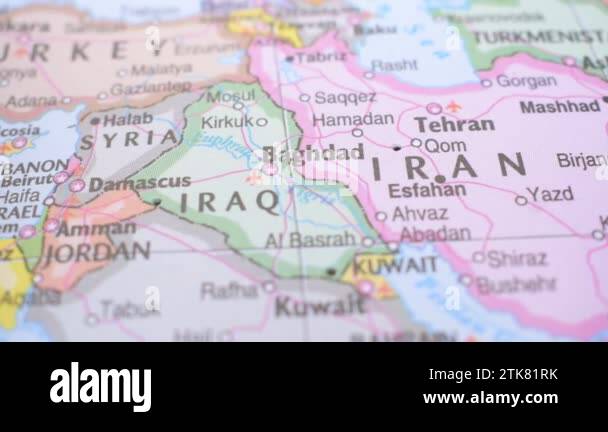 Location of Baghdad, Political Map With Red Push Pin Pointing Stock ...