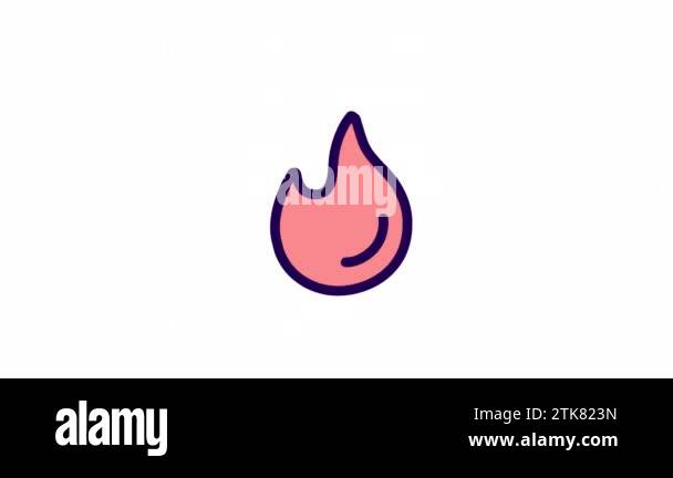 Animated burning color icon. Hot topic in social media. Being ...