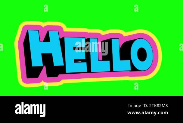 Hello 3d animated text. Word hello in 3d text. Design text element for ...