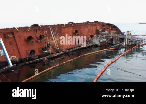 Sunken rusty tanker lying Stock Videos & Footage - HD and 4K Video ...