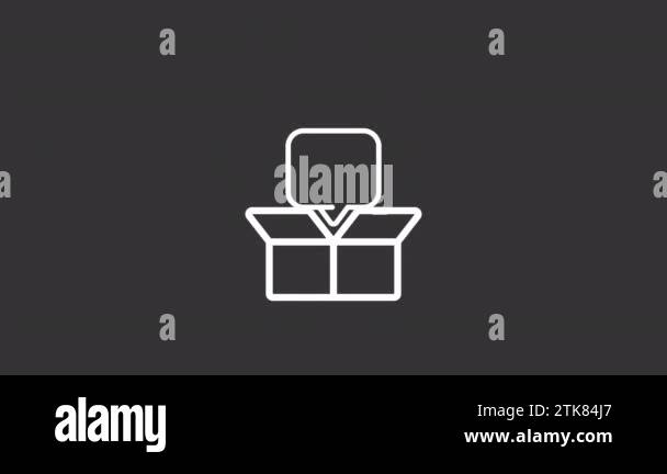 Animated quiz white line icon. Out-of-the-box question. Thinking puzzle ...