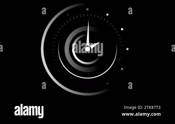 Clock Animation in 12 Hour Loop animation with optional luma matte ...