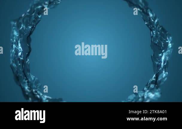 Ring Of Water Flowing Background Loop/ 4k animation of an abstract ring ...